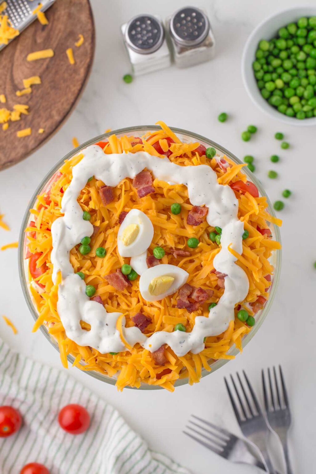 7 Layer Salad with Pasta