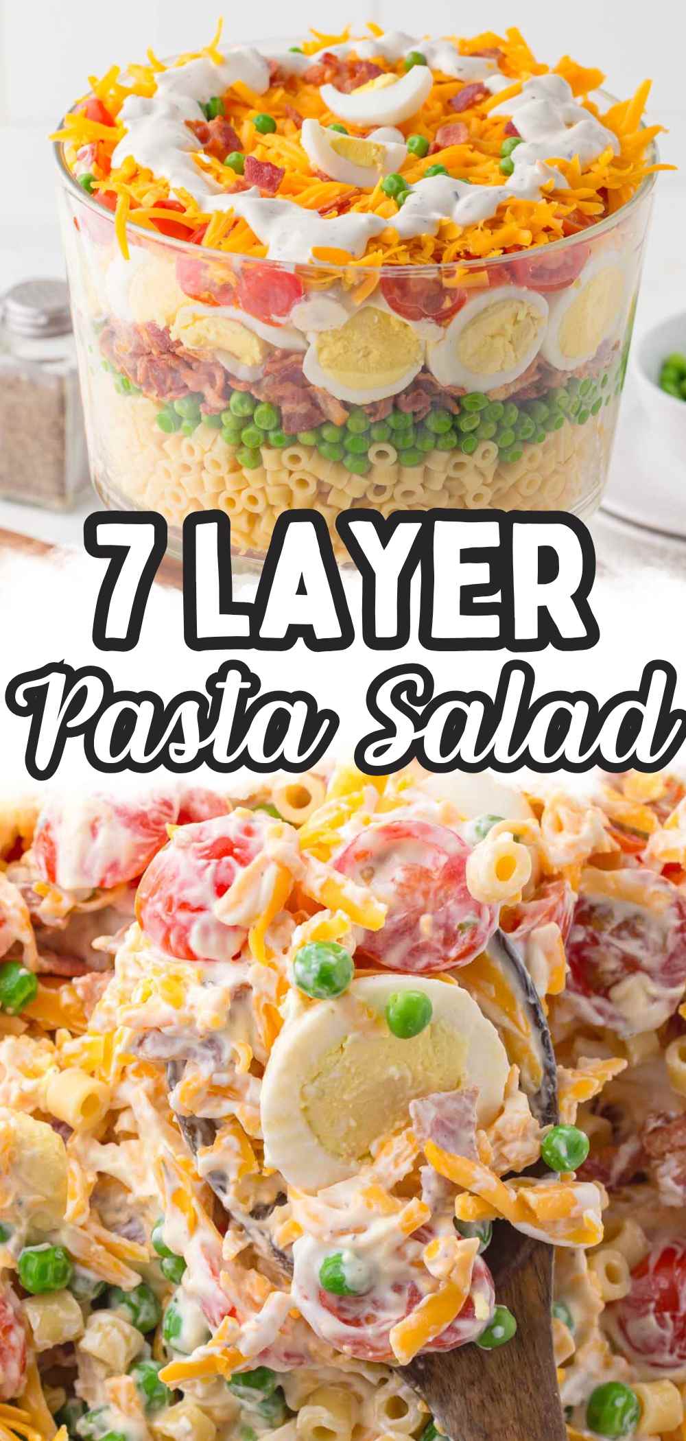 7 Layer Salad with Pasta